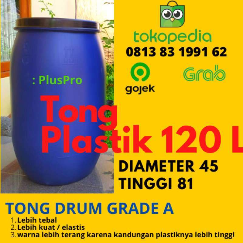 Promo Drum Air / 120 L Liter Baru / Tong Sampah / Tong Biru Tebal ...
