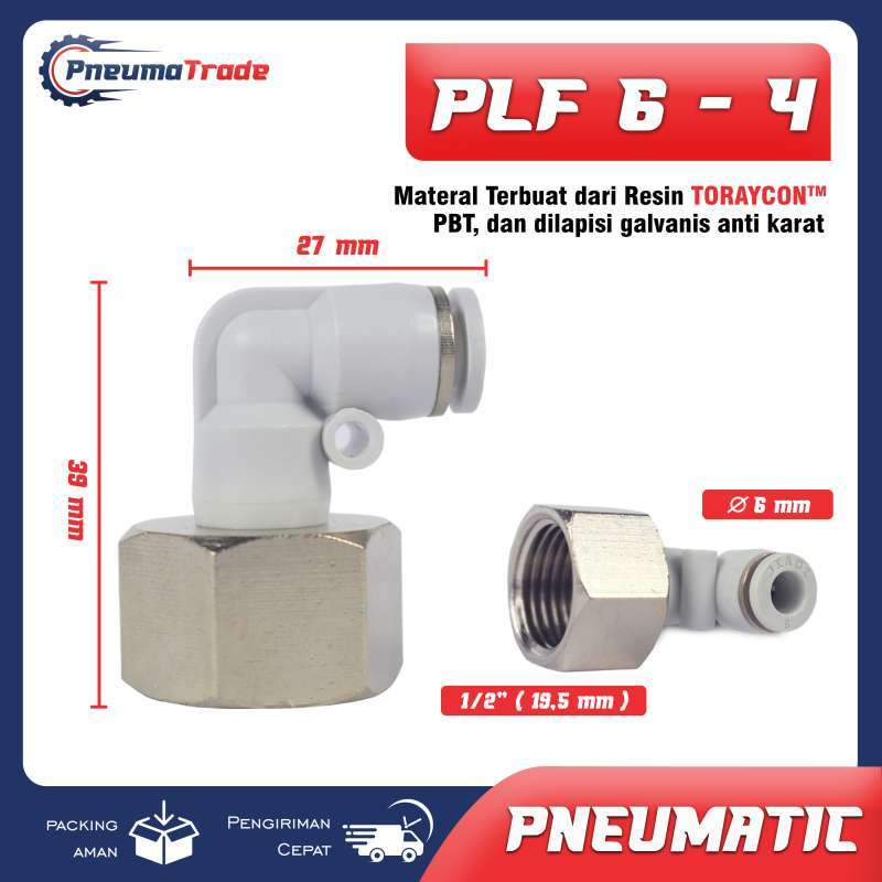 Promo Plf Fitting Elbow Female Pneumatic Slip Lock Drat Dalam Type Mplf - Plf 6-4 Diskon 43% Di ...