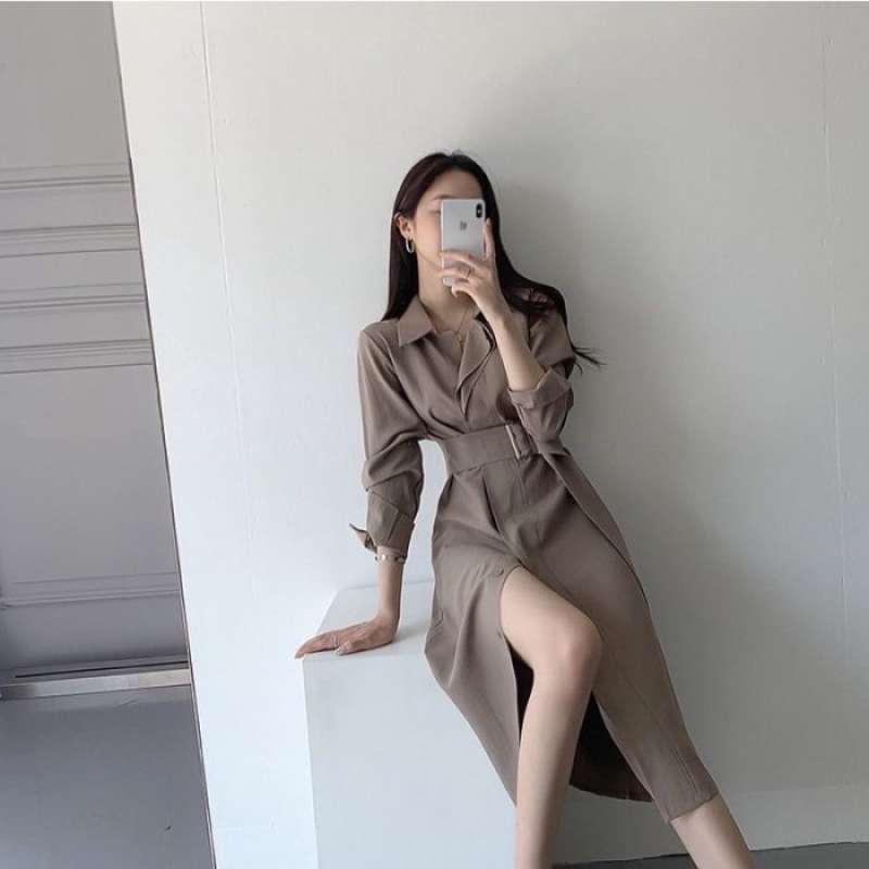 Jual Siena Dress Korean Formal Sopan Rapi Kerah Kerja Kantor Blazer ...