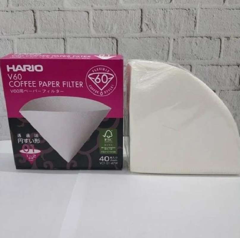 Jual Paper Filter Hario V60 01 Isi 40 Lembar Untuk 1-2 Cup Kertas ...