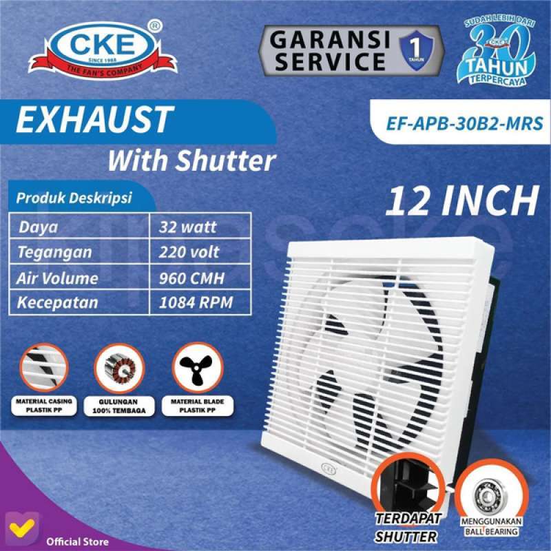 Jual Cke Exhaust Fan Shutter 12 Inch Ef-apb-30b2-mrs Kipas Eksos ...