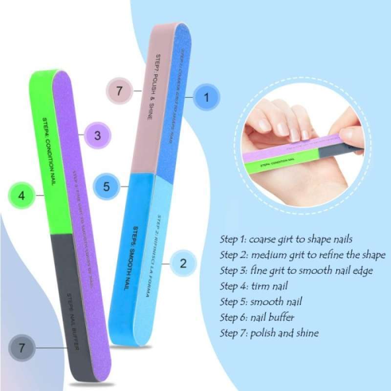Jual Nail Buffer 7 Steps Alat Penghalus Resin Kuku Amplas Kikir ...