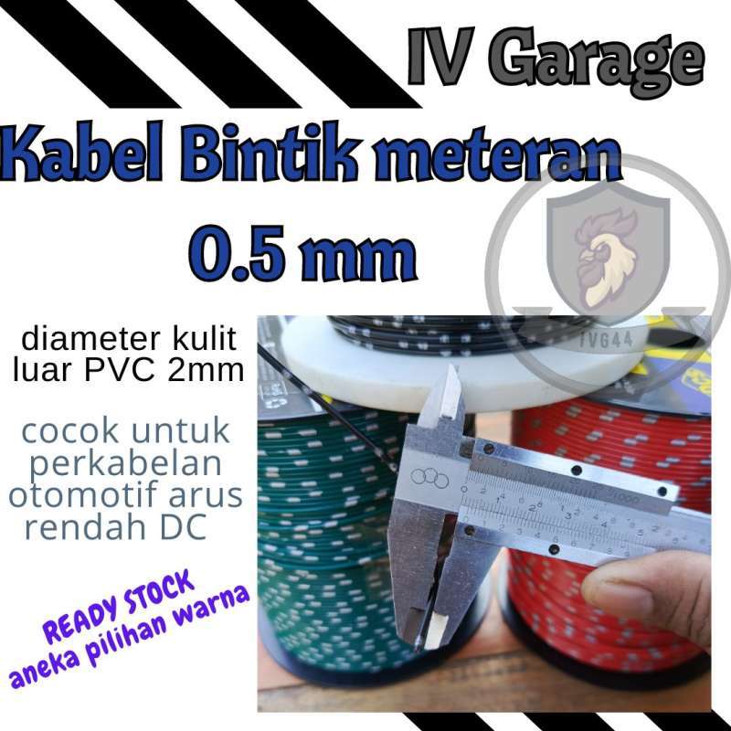 Jual (1 Meter) Kabel Bintik 0.5mm Kabel Otomotif Body Mobil Motor Serabut Tembaga Kabel Sepeda ...