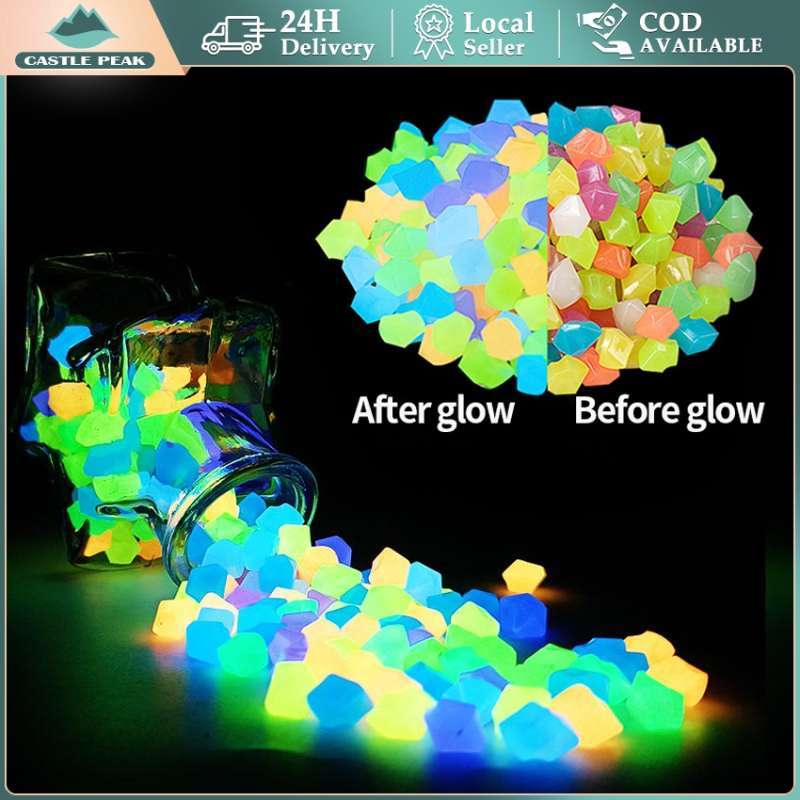 Promo 500pcs Hiasan Aquarium Batu Menyala Batu Bercahaya Dalam Gelap ...