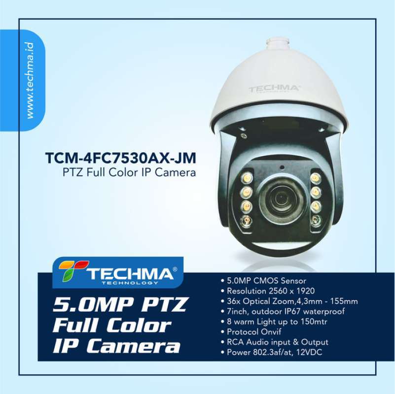 Promo Techma Tcm-4fc7530ax-jm 5.0 Mp Ptz Full Color Ip Camera 36x ...
