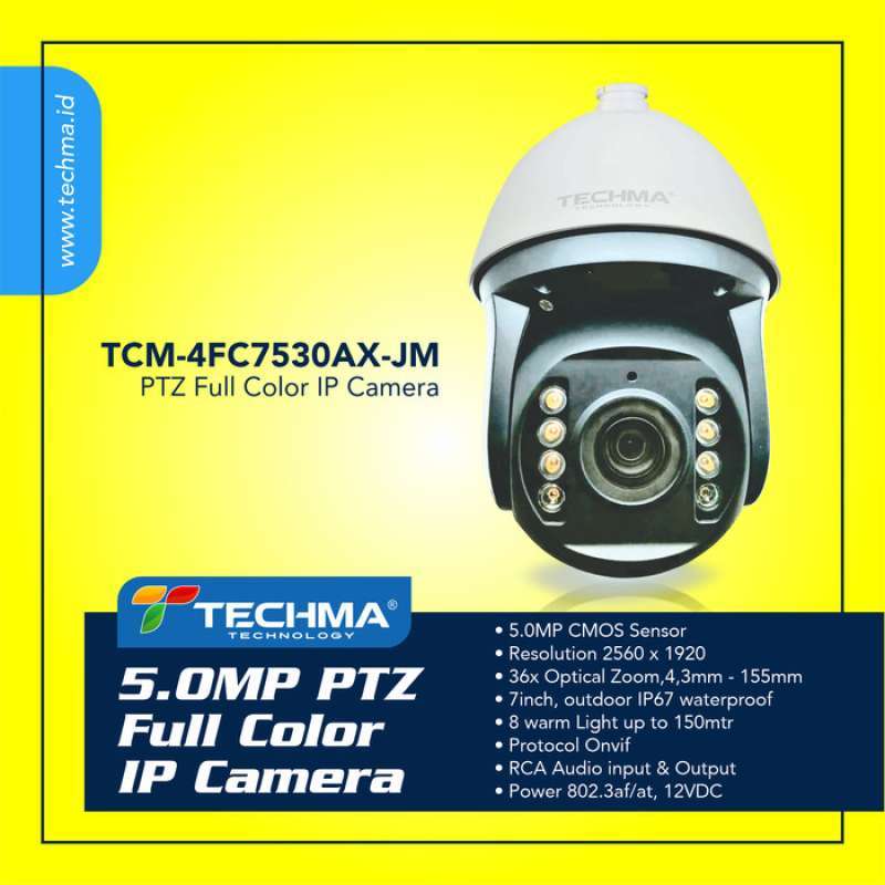 Promo Techma Tcm-4fc7530ax-jm 5.0 Mp Ptz Full Color Ip Camera 36x ...
