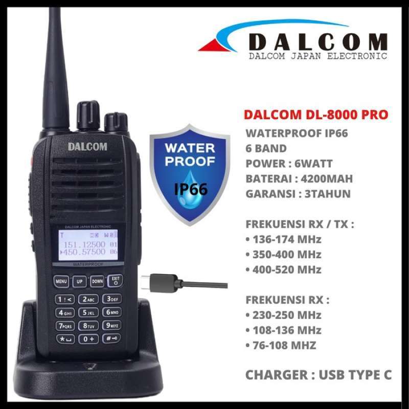 Promo Ht Dalcom Japan Dl-8000 Pro Waterproof Ip66 Ht Walkie Talkie Diskon 33% Di Seller ...