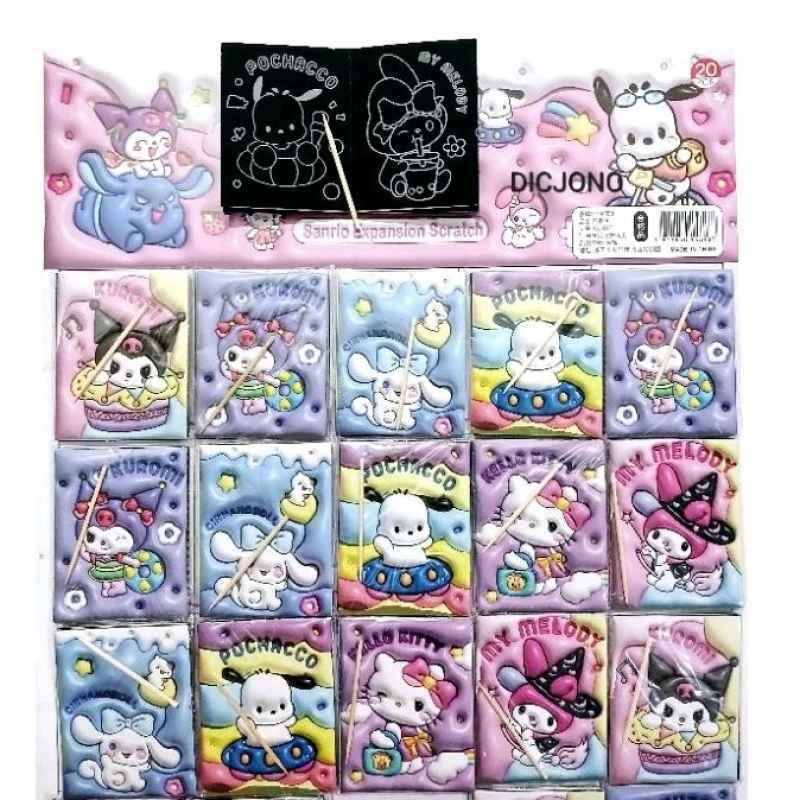 Promo Mainan Magic Scratch Sanrio ( 8 Gambar ) Gosok Lidi Mewarnai Dan ...