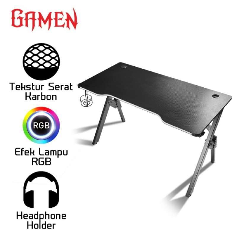 Promo Gamen Rgb Meja Gaming Table Battle Desk Rgb Black / Meja Komputer ...