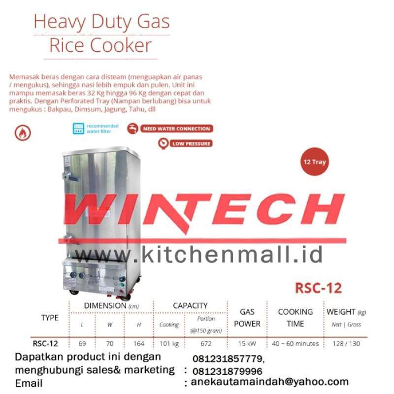 Jual Getra Rsc-12 Commercial Gas Rice Cooker - Pemasak Nasi Kapasitas ...