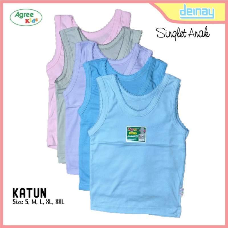 Jual Singlet Anak Agree Kaos Dalam Anak Perempuan Putri Warna Polos ...