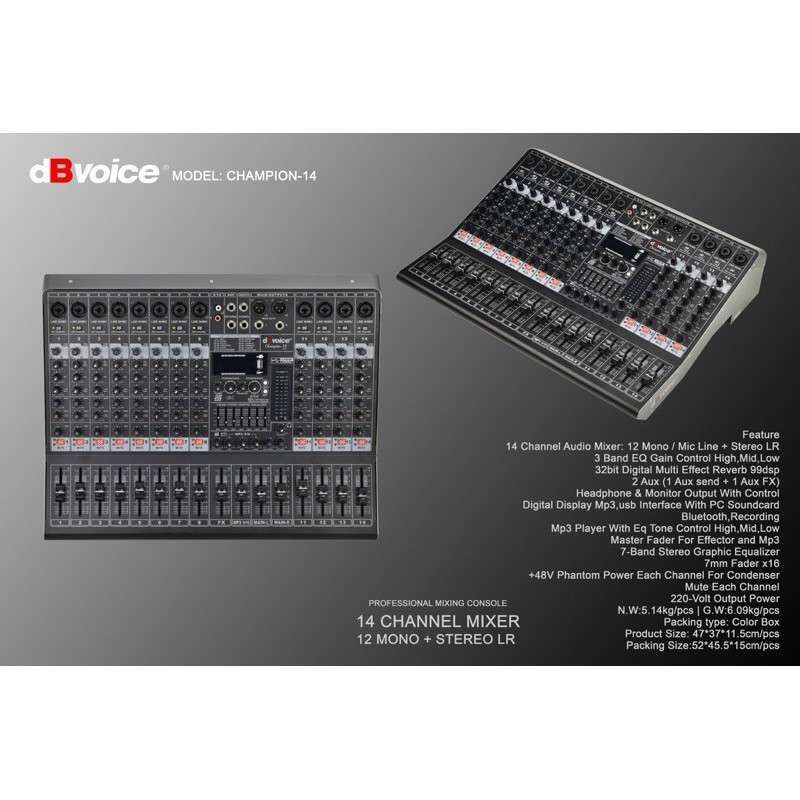 Jual Mixer Db Voice Champion 14 Original 14 Channel Dbvoice Champion14 Di Seller King Music ...