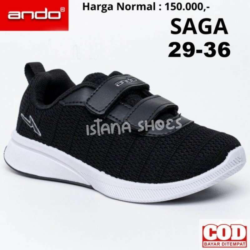 Jual Sepatu Sekolah Anak Original Ando Annie Tk Sd Paud Hitam Putih ...