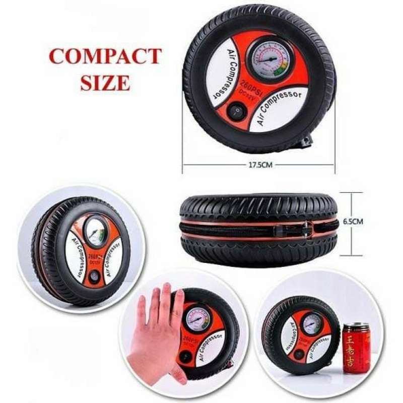 Jual Air Compressor Portable 12v Pompa Angin Bulat Ban Mobil Pompa Ban ...