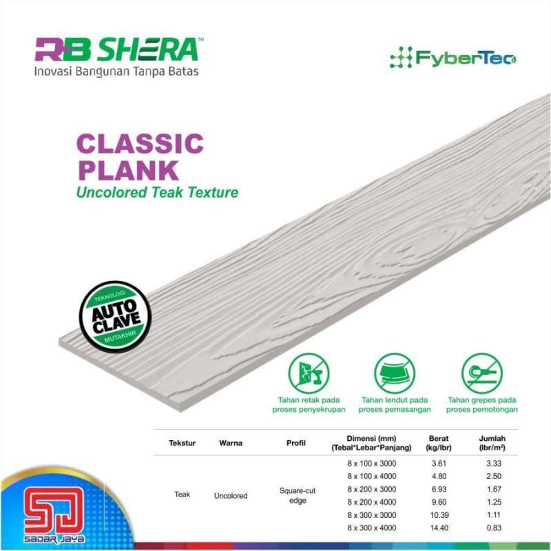 Jual Rb Shera Plank Teak 20cm 30 Cm 3meter 4m 8mm Lisplang Fiber Semen ...