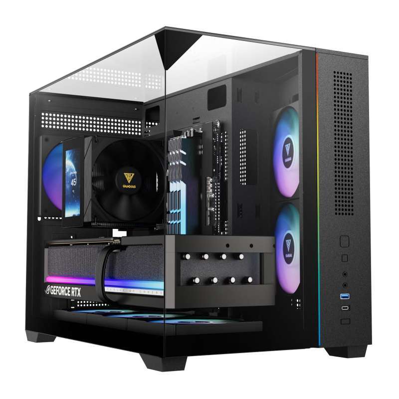 Jual Gamdias Atlas M3m Panoramic M-atx Pc Case | 3x Argb Pwm Fans Di ...