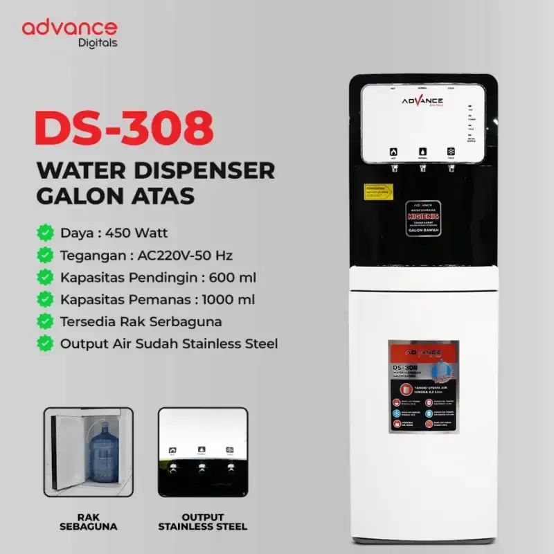 Promo Advance Dispenser Galon Bawah Ds-308 Low Watt 3 Kran Panas Dingin ...