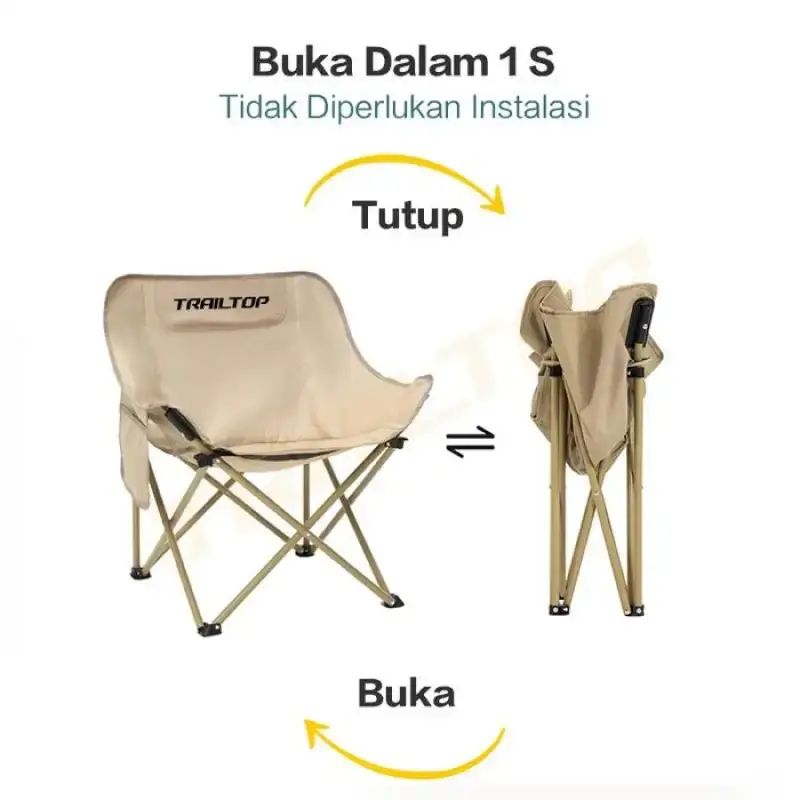 Promo Trailtop Kursi Lipat Outdoor Kursi Camping Bulat Tahan Air Tahan ...