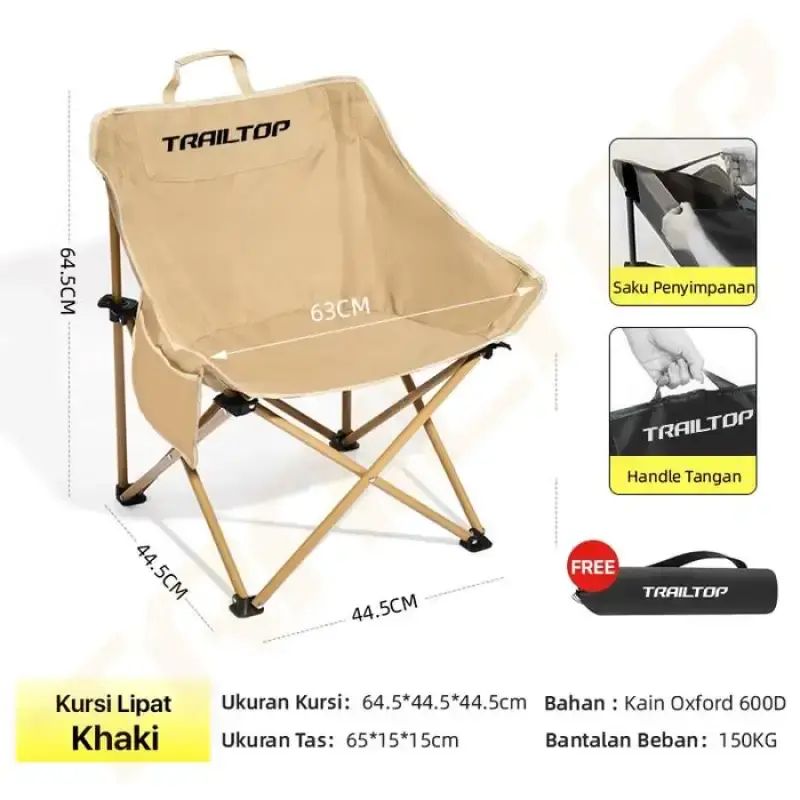 Promo Trailtop Kursi Lipat Outdoor Kursi Camping Bulat Tahan Air Tahan ...