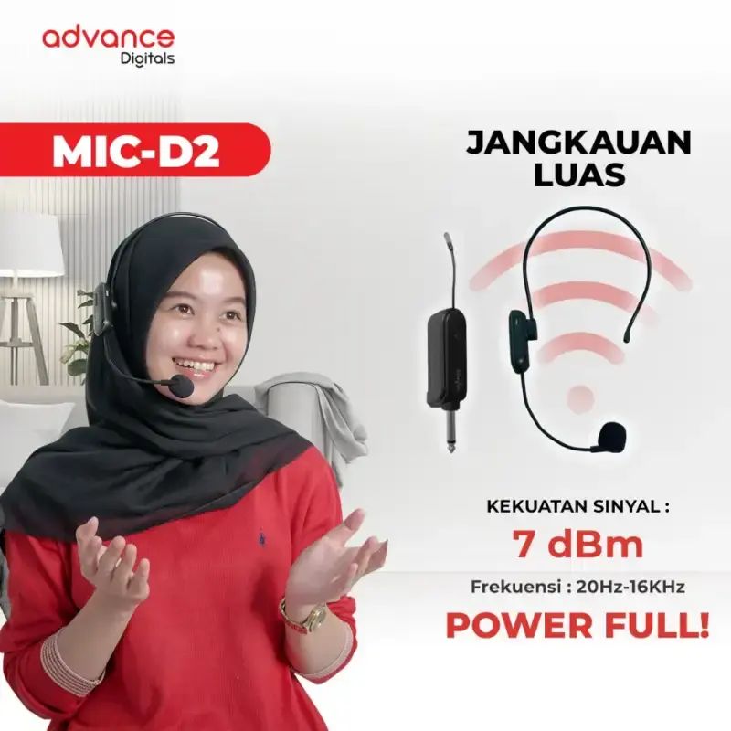 Promo Advance Mic-d2 Wireless Microphone Headset D-2 Microphone Bando ...