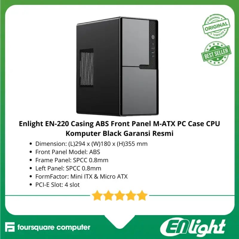 Jual Enlight En-220 Casing Abs Front Panel M-atx Pc Case Cpu Komputer ...