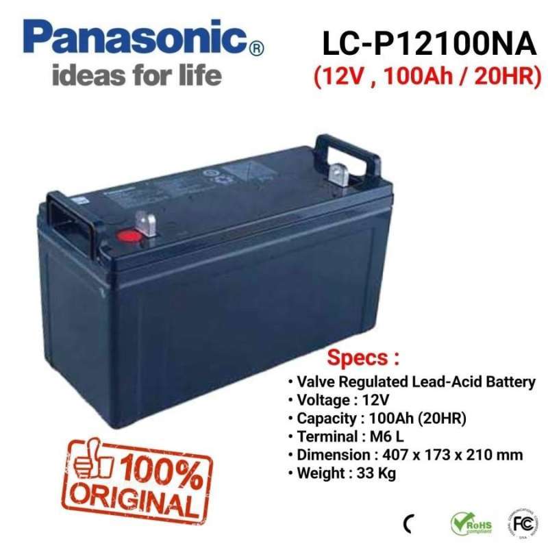 Jual Battery Kering Vrla Panasonic 12V 100AH Aki Kering Panasonic 12V ...