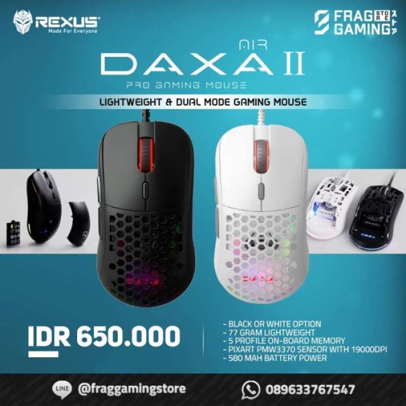 Promo Rexus Daxa Air 2 / Ii Wireless / Daxa Air 2 Wireless Pro Gaming ...