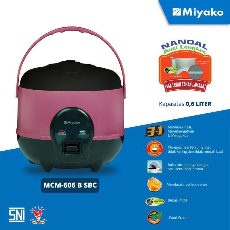 Promo Miyako Mcm-606 B Sbc Rice Cooker Mini 3in1 Magic Warmer Plus [0. ...