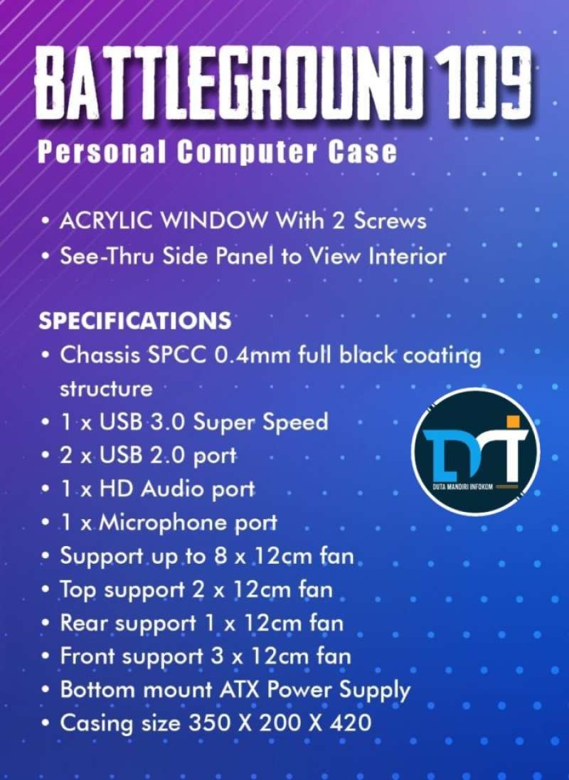 Promo Simbadda Battleground 109 - Acrylic Side Panel Mid-tower Gaming Case Diskon 23% Di Seller ...