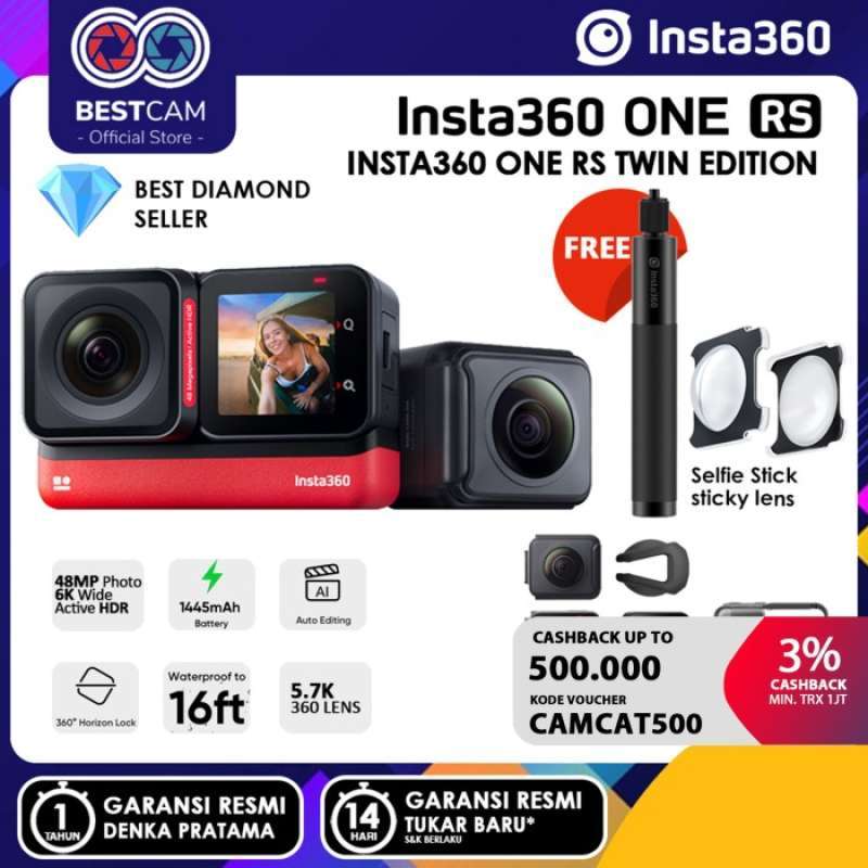 Promo Insta360 One Rs Twin Edition Camera Insta 360 One Rs Twin Edition Diskon 1 Di Seller