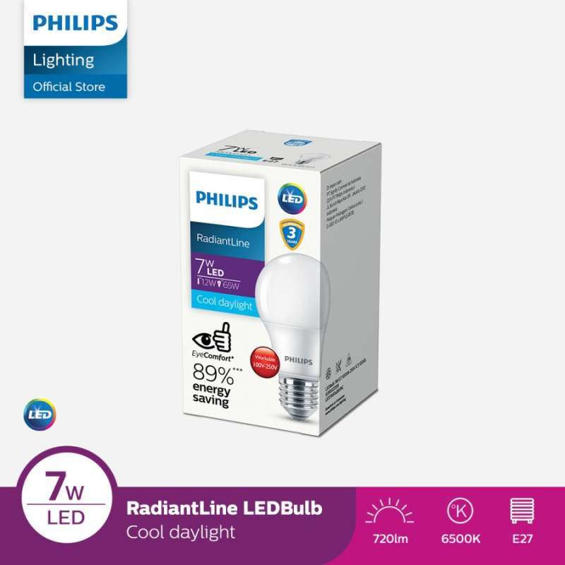 Promo Philips Lampu Led Radiant Line 7w E27 6500k 230v - Putih Diskon ...