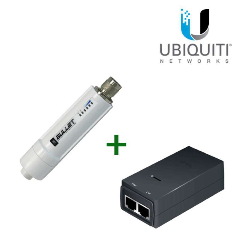 Promo Paket Ubiquiti Bullet M2 M2 + POE Adaptor 24V 1A Original Diskon ...