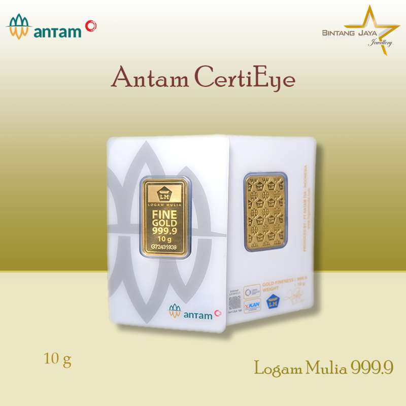 Jual CERTIEYE PRESS RESMI MURAH ANTAM LOGAM MULIA 9999 EMAS 10 gram di ...