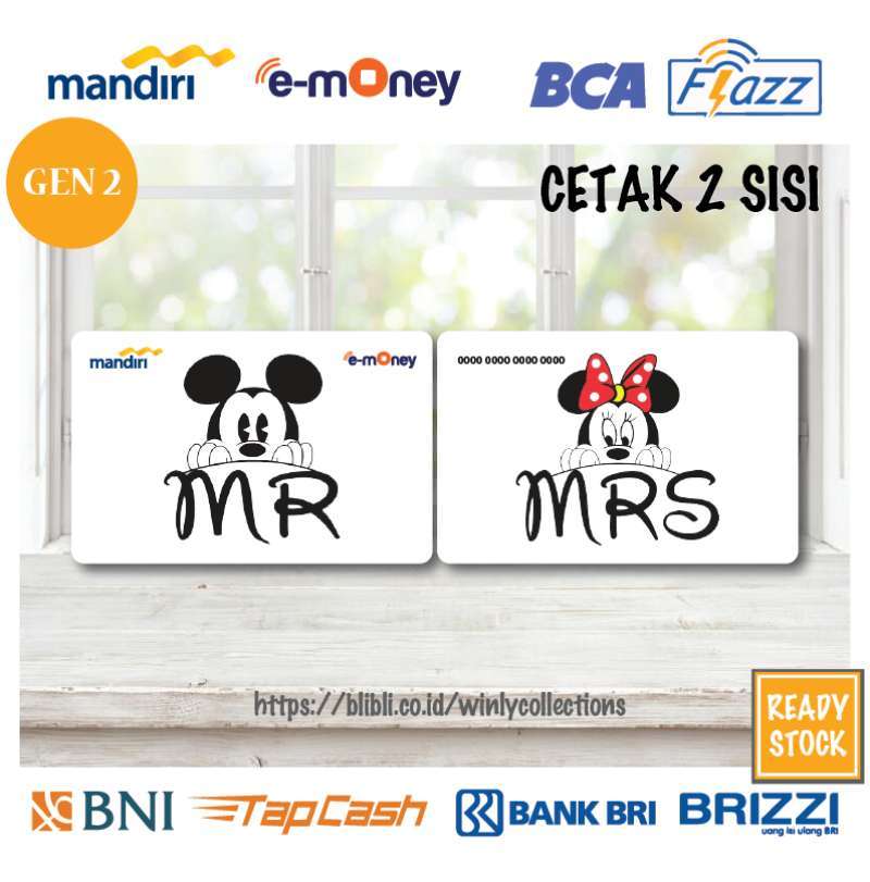 Jual Kartu Emoney Mandiri Bni Bri Design Anime Mr Mickey Mrs Minnie ...