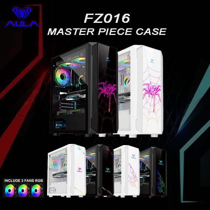 Promo Casing PC Gaming / Komputer Gaming AULA FZ016B include 3 fans RGB ...