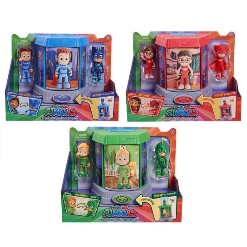 Jual Pj Masks Catboy Owlette Gekko Transformation Elevator Playset Di ...