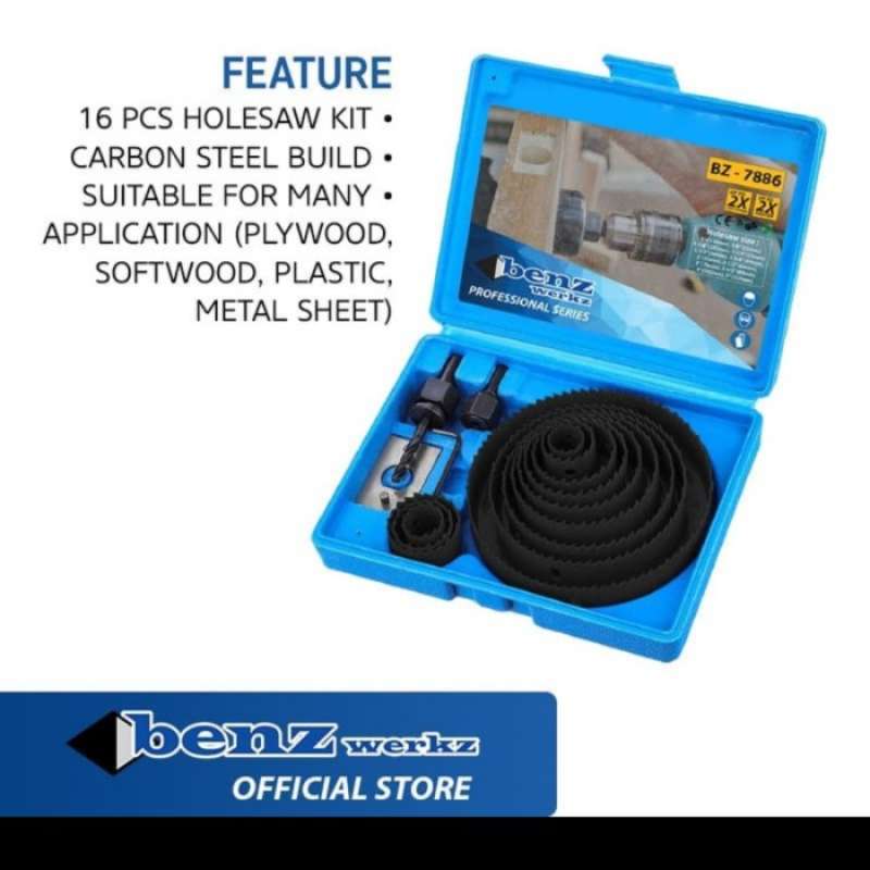Promo Hole Saw Set Kit Set 16 Pcs/Mata Bor Kayu Holesaw By Benz Werkz ...