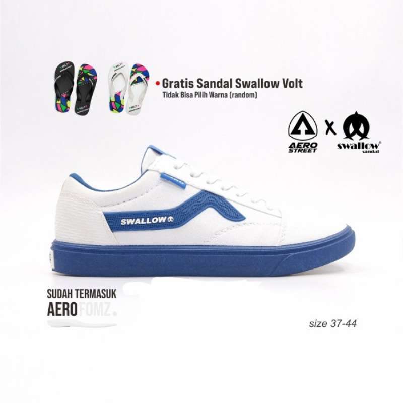 Jual Aerostreet x Swallow Biru - Sepatu Sneakers Casual Pria Wanita ...