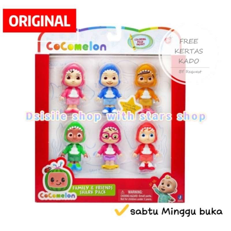 Promo Cocomelon Family and Friends shark Pack Original Figure set ...