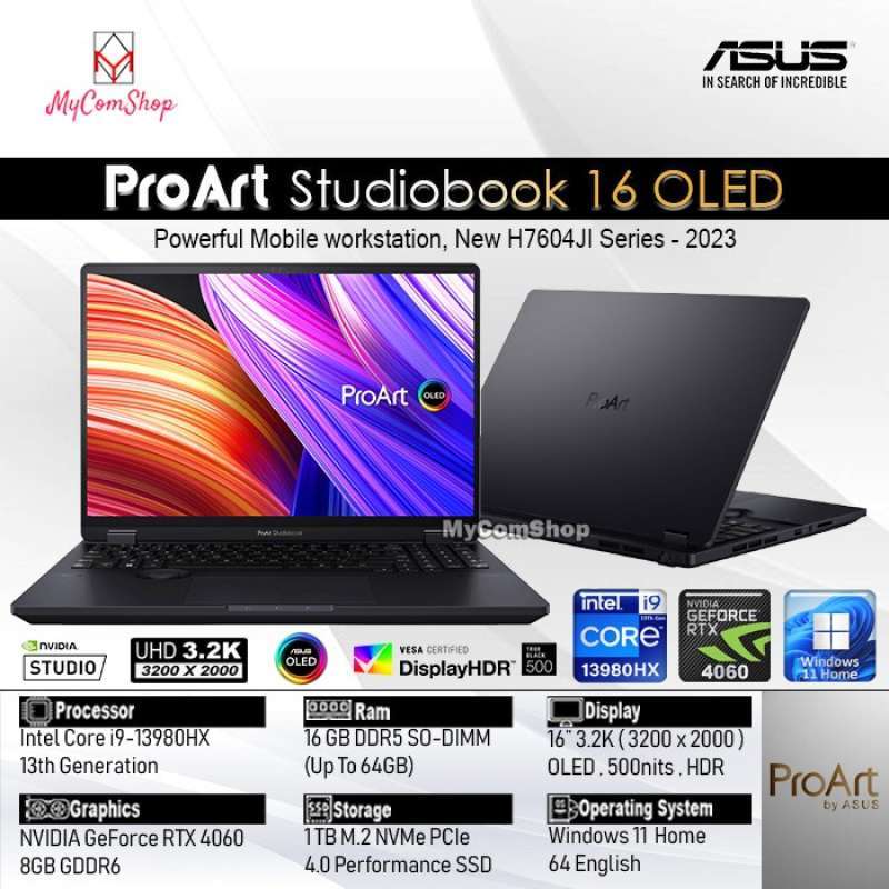 Jual Asus Proart Studiobook 16 Oled H7604ji I9-13980hx 16gb 1tb Rtx4060 ...