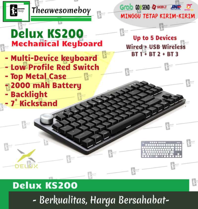 Promo Delux Ks200 Wireless Mechanical Keyboard Multi-Device Backlit Metal Diskon 17% di Seller ...