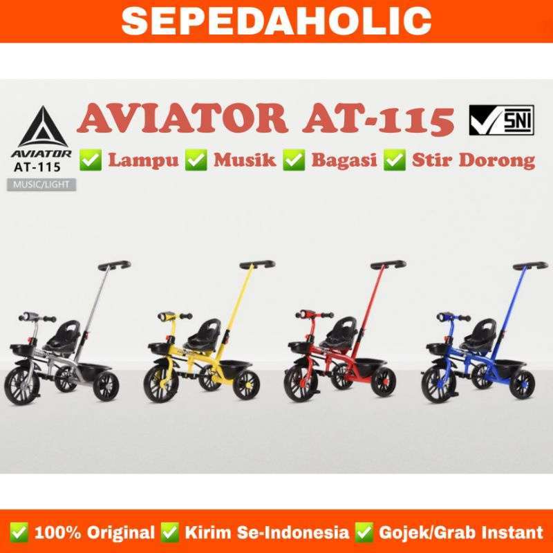 Jual Sepeda Roda 3 Tiga Aviator At 115 Lampu Musik Tricycle Stroller ...