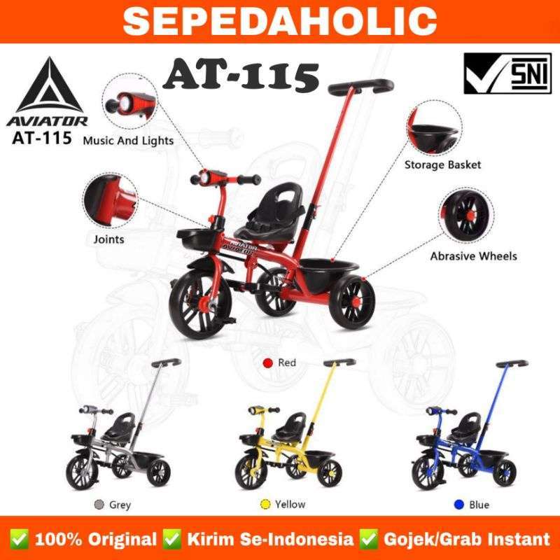Jual Sepeda Roda 3 Tiga Aviator At 115 Lampu Musik Tricycle Stroller ...