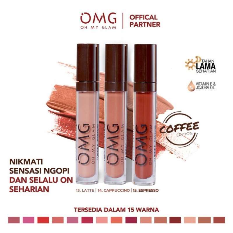 Promo OMG Oh My Glam Matte Kiss Lip Cream Coffee Edition -Bundle isi 3 ...