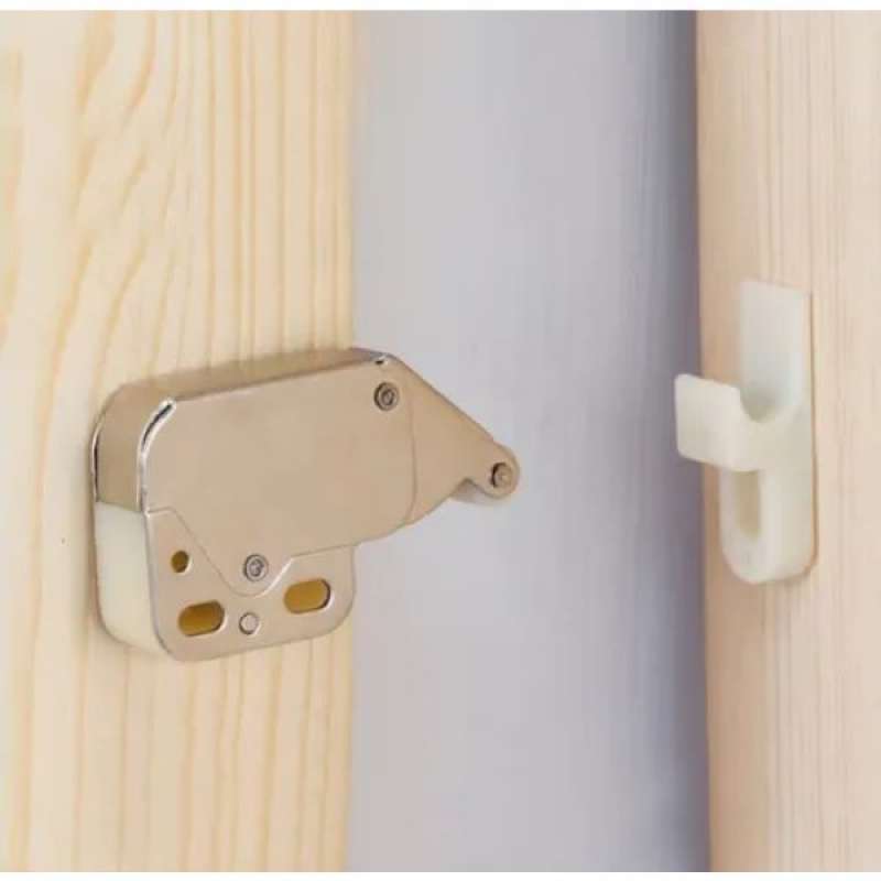 Jual Catches Bulat Plastik Besi Abu Or Wing Plus Magnet Push Open Pintu ...