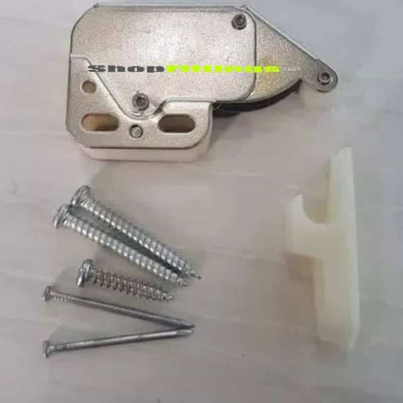 Jual Catches Bulat Plastik Besi Abu Or Wing Plus Magnet Push Open Pintu ...