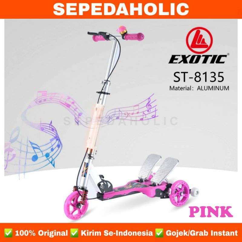 Promo Skuter Scooter EXOTIC ST 8135 Otoped Genjot Dual Pedal Rem Tangan ...