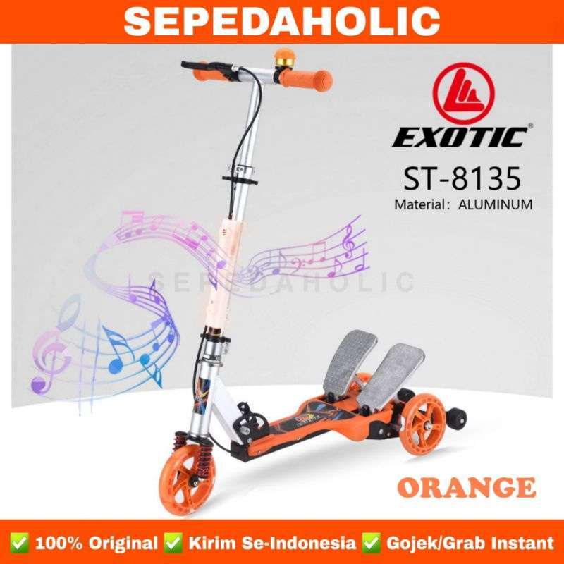 Promo Skuter Scooter EXOTIC ST 8135 Otoped Genjot Dual Pedal Rem Tangan ...