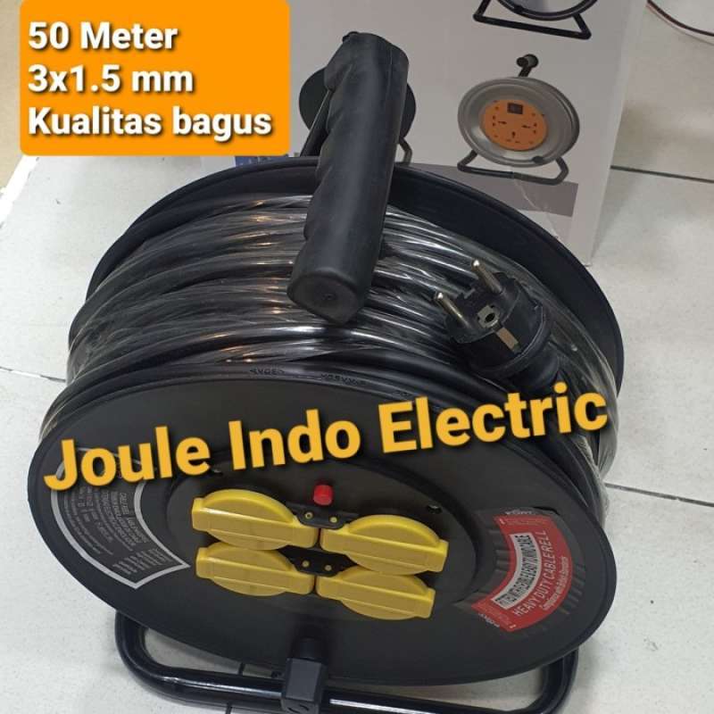 Promo Kabel roll gulungan 50 Meter stop kontak 4 lubang / Cable Reel ...