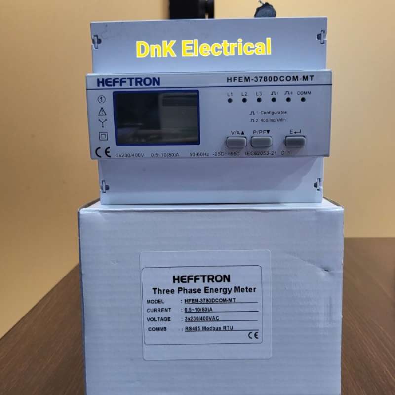 Promo KWH Meter 3Phase/3 Phase Digital Direct HEFFTRON HFEM-3780DCOM-MT ...